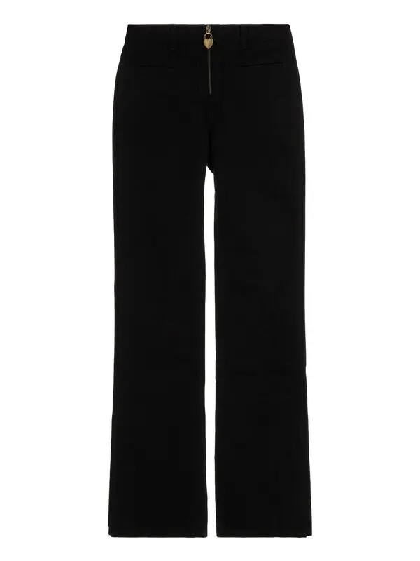 Chloé Cotton Trousers With Leather Patch - Multicolor