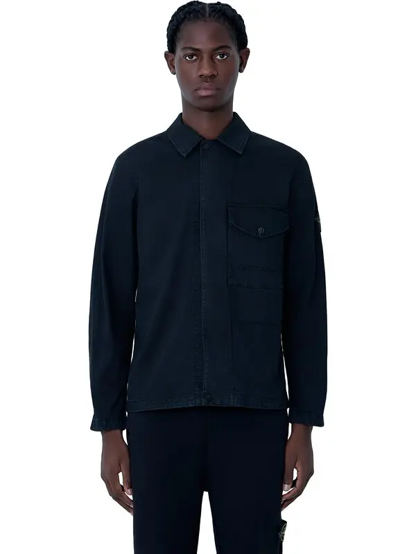 Stone Island Logo Patch Shirt - Black