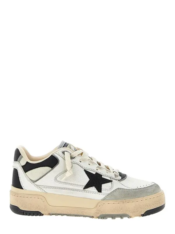 GOLDEN GOOSE Forty2" Leather Sneakers With Contrast Details - Multicolor