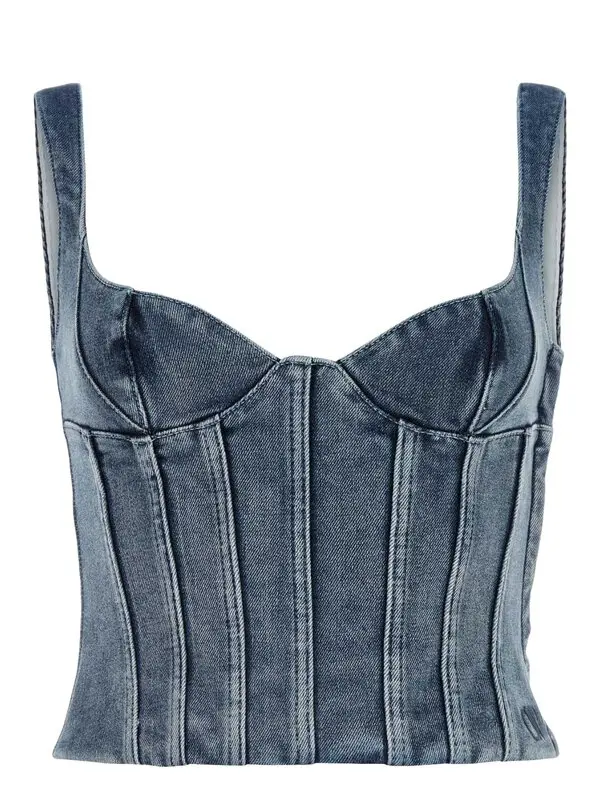 Off-White Stretch Denim Corset Bodice - Blue