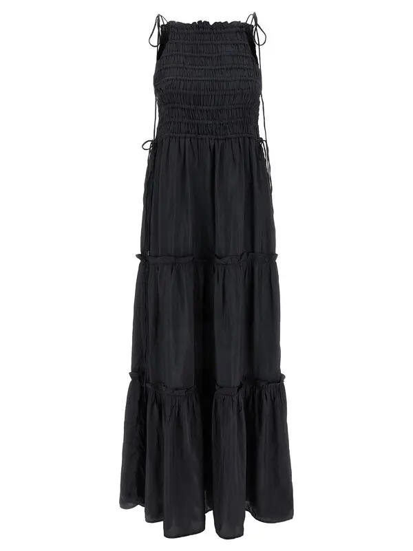 GANNI Black Smock Tie' Dress - Gray