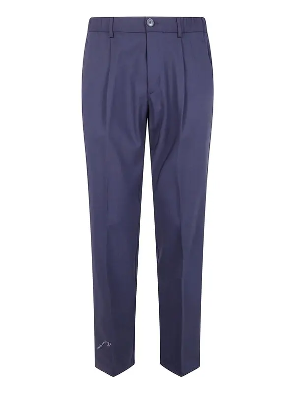 Herno Tailored Wool Stretch Trousers - Blue