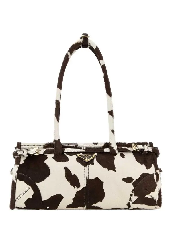 Prada Printed Calf Hair Bonnie Shoulder Bag - Multicolor