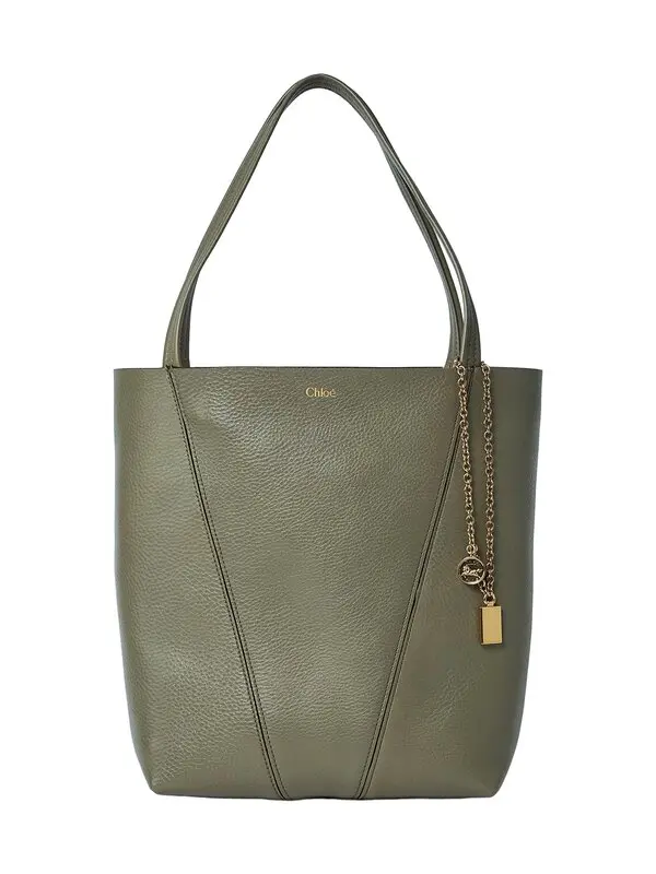 Chloé Spin Leather Tote Bag - Green
