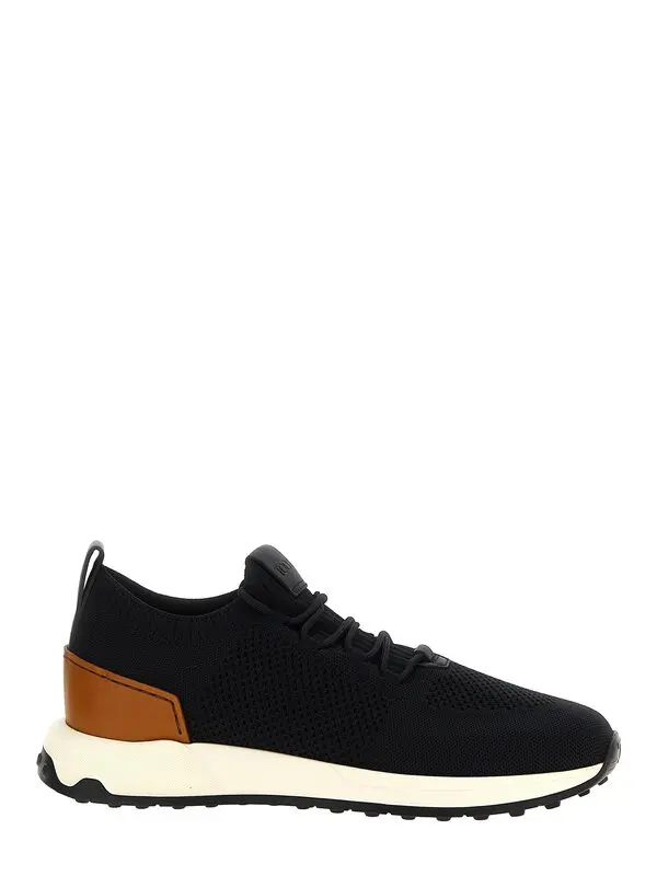 TOD'S Technical Fabric Slip-on Sneakers With Leather Accents - Black
