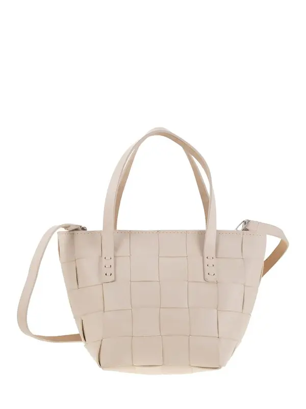 Dragon Diffusion Japan Mini Woven Leather Bag - Cream