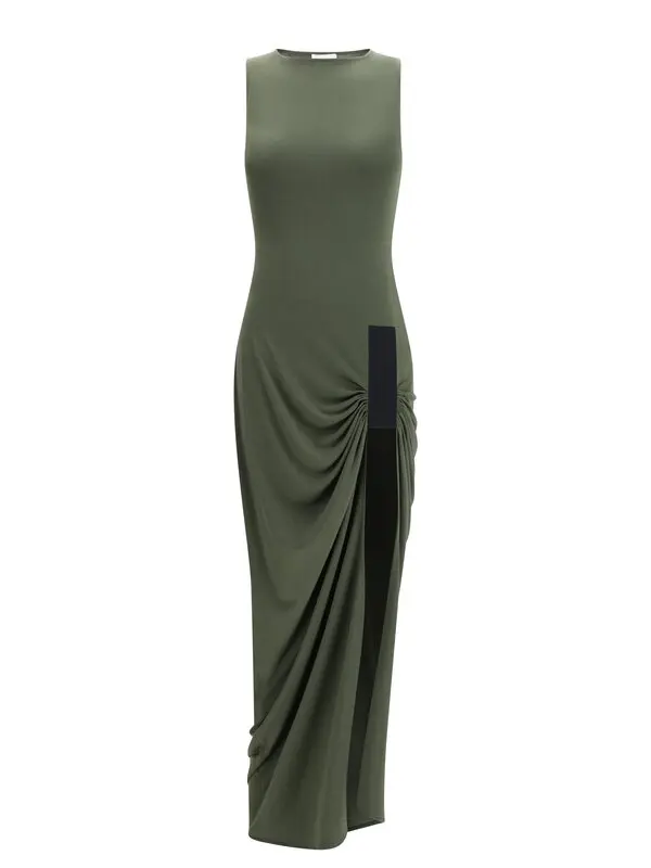 Coperni Long Fitted Draped Dress - Green