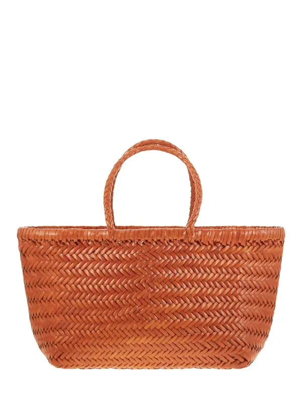 Dragon Diffusion Triple Jump Small Woven Leather Bag - Orange