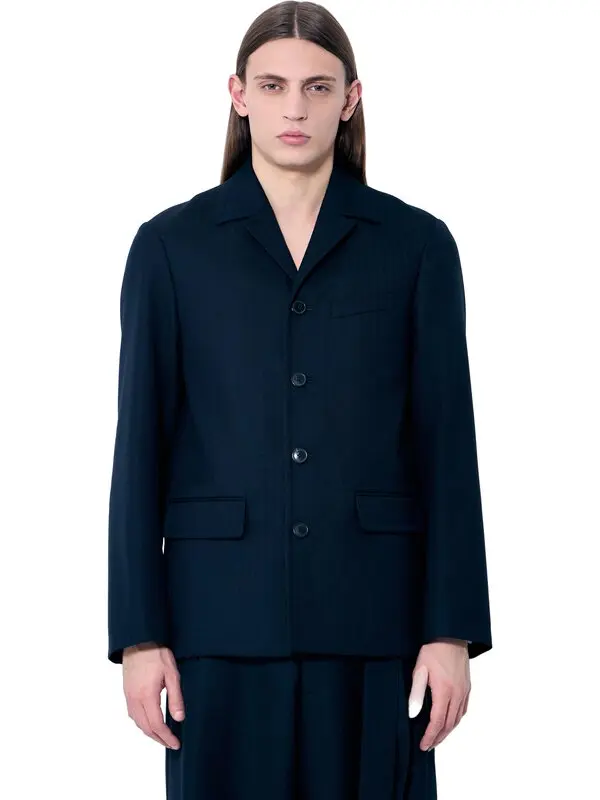 Dries Van Noten Wool Tailored Jacket - Blue