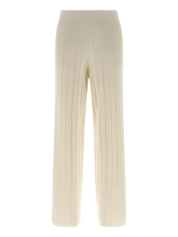 Max Mara Jardin Ribbed Cashmere Joggers - White