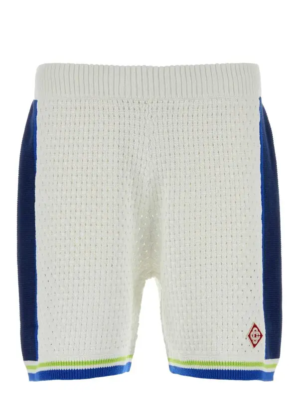 Casablanca Crochet Knit Bermuda Shorts - White