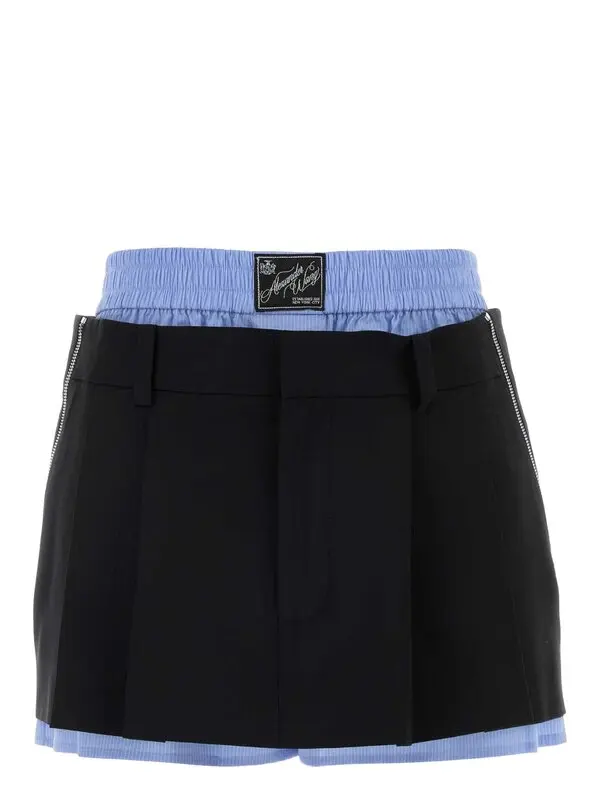 Alexander Wang Twill Pant-skirt With Layered Shirt Detail - Black
