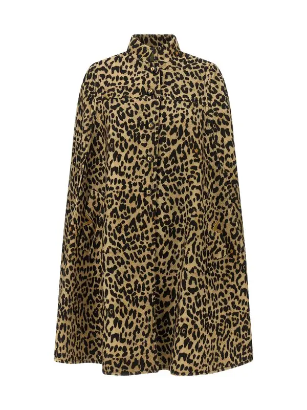 Valentino Garavani Animalier Cloth Cape - Brown