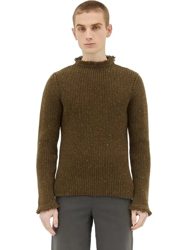 Burberry Fringed Wool Sweater - Brown