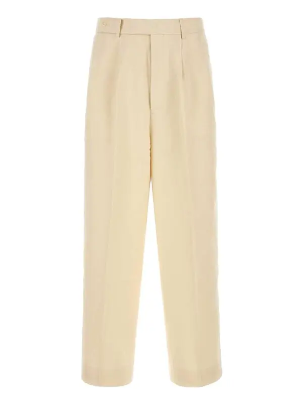 BODE Cream Viscose Blend Wide-leg Pants - Yellow