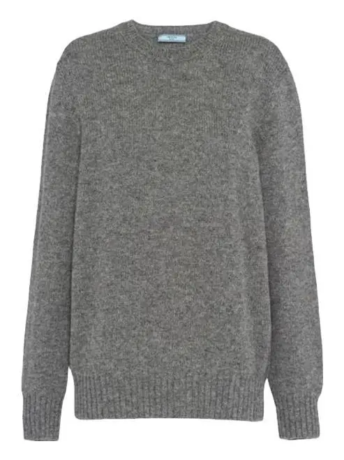 Prada Wool And Cashmere Crew Neck Sweater - Gray