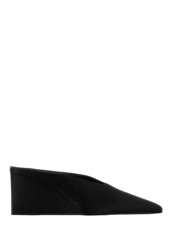 Alaïa Satin Wedge Mules - Black