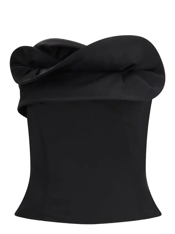 Magda Butrym Sculptural Neckline Corset Top - Black