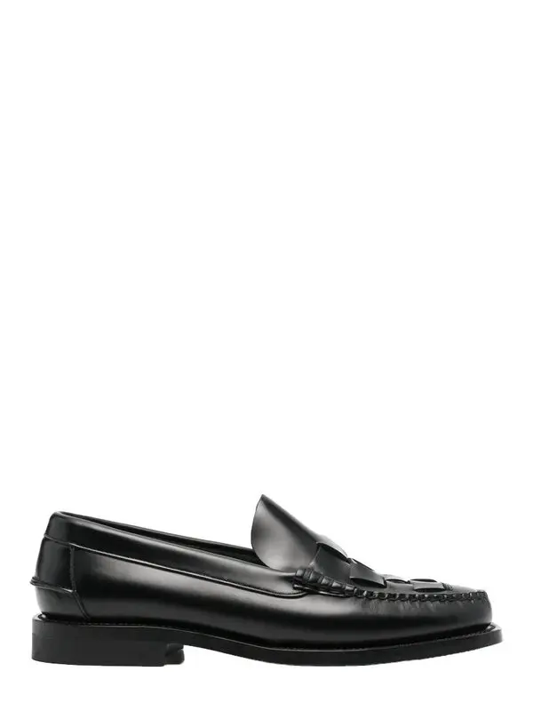 Hereu Calf Leather Polished Effect Loafers - Black