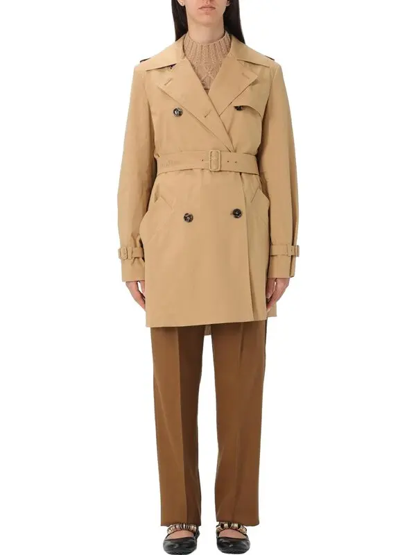Max Mara Leather Belted Jacket - Brown