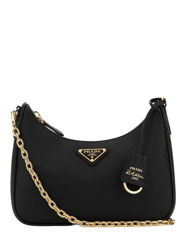 Prada Vitello Leather Re-edition 2005 Shoulder Bag - Black