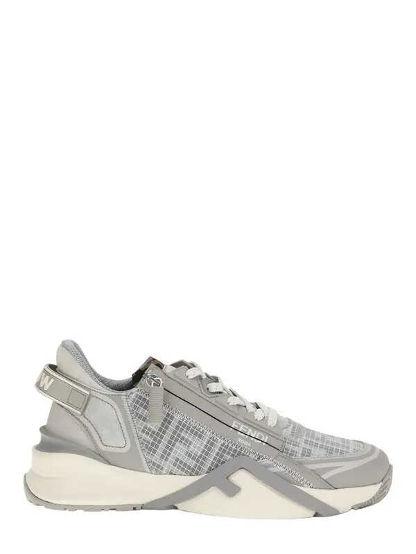 Fendi Flow Sneakers With Side Zip - Gray