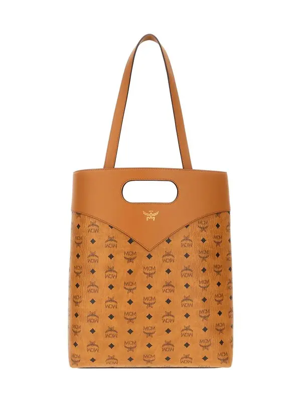 Mcm Shopper Bag With Monogram Pattern - Multicolor