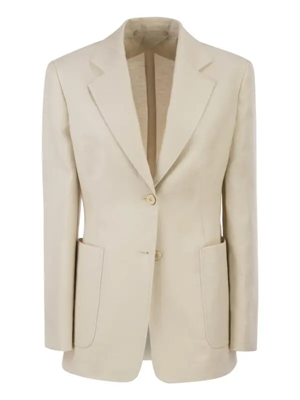Max Mara Linen Fabric Blazer - Cream