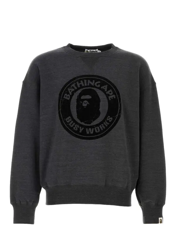 A BATHING APE Oversized Graphic Sweatshirt - Gray