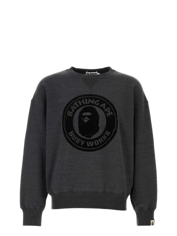 A BATHING APE Oversized Graphic Sweatshirt - Gray