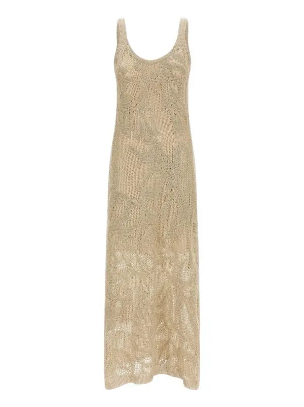 Brunello Cucinelli Knitted Long Dress - Cream