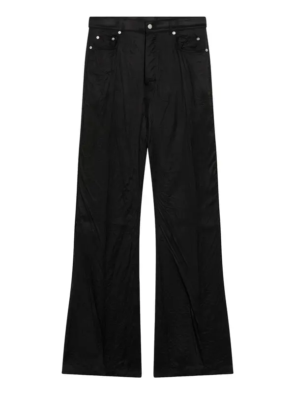Rick Owens Bolan Bootcut Jeans In Cupro Twill - Black