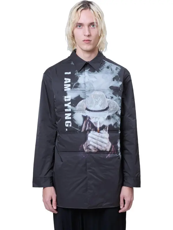 Yohji Yamamoto Printed Padded Shirt - Black