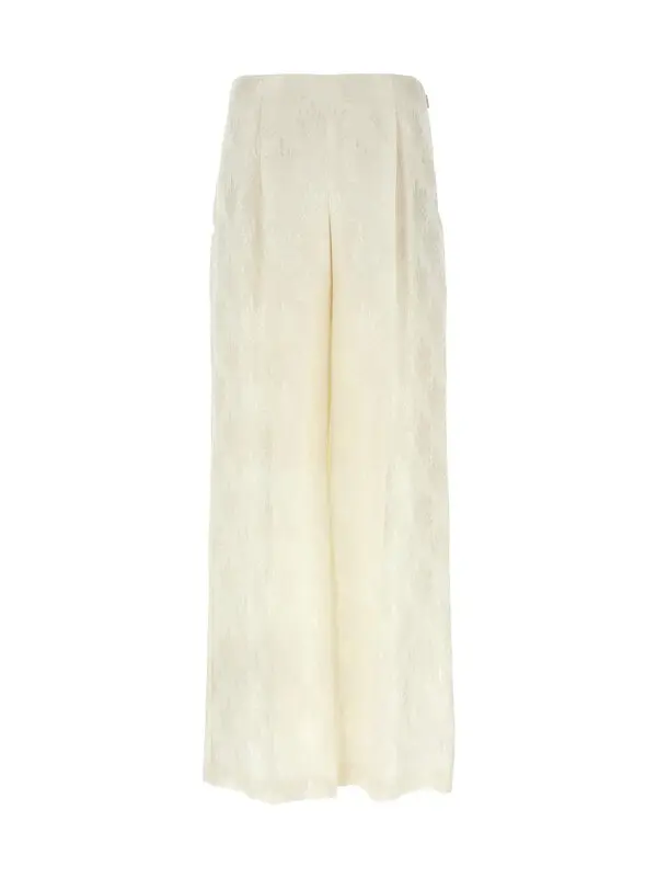 Fendi Jacquard Silk Bouquet Pants - White