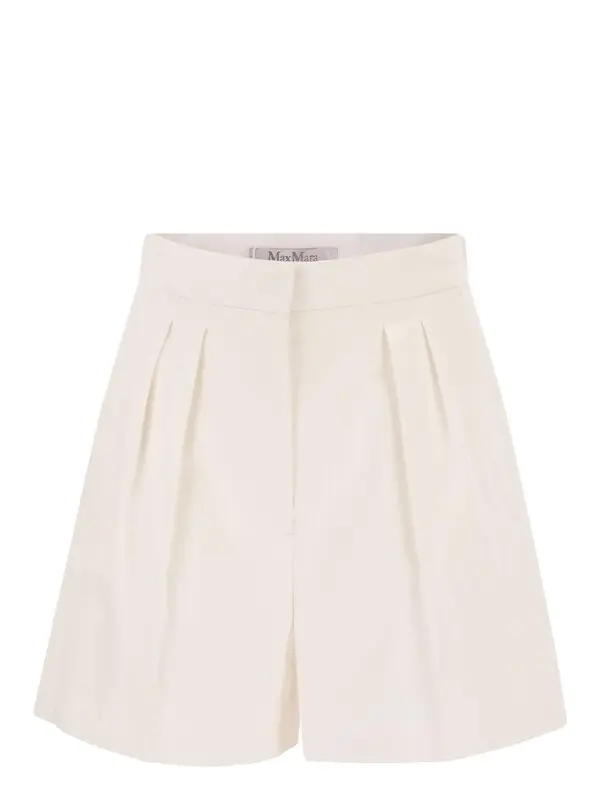 Max Mara Stretch Cotton Satin Shorts - White