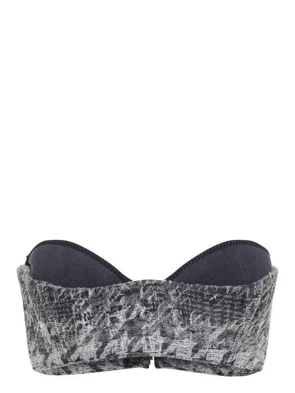DIESEL® Cotton Sweetheart Neck Cropped Top - Black