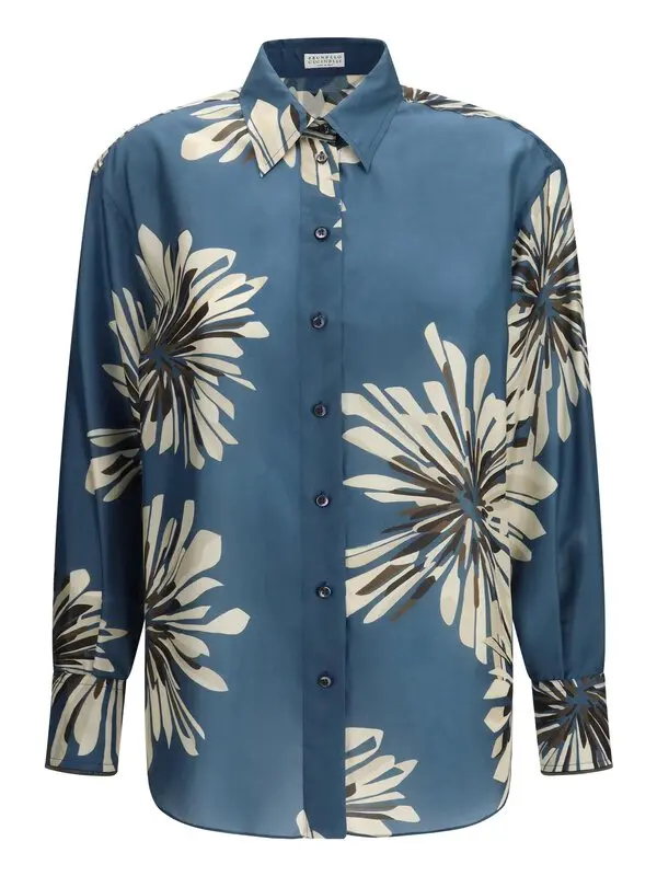 Brunello Cucinelli Floral Silk Shirt - Multicolor