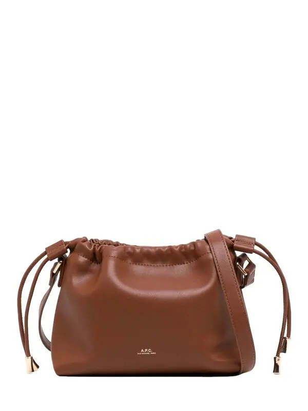 A.p.c. Faux Leather Drawstring Satchel Bag - Brown
