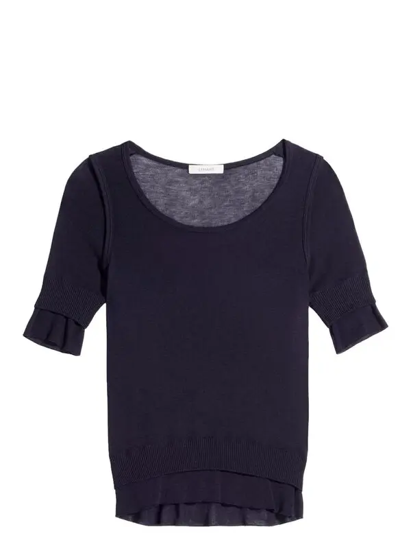LEMAIRE Short Sleeve Ribbed Knit Top - Multicolor