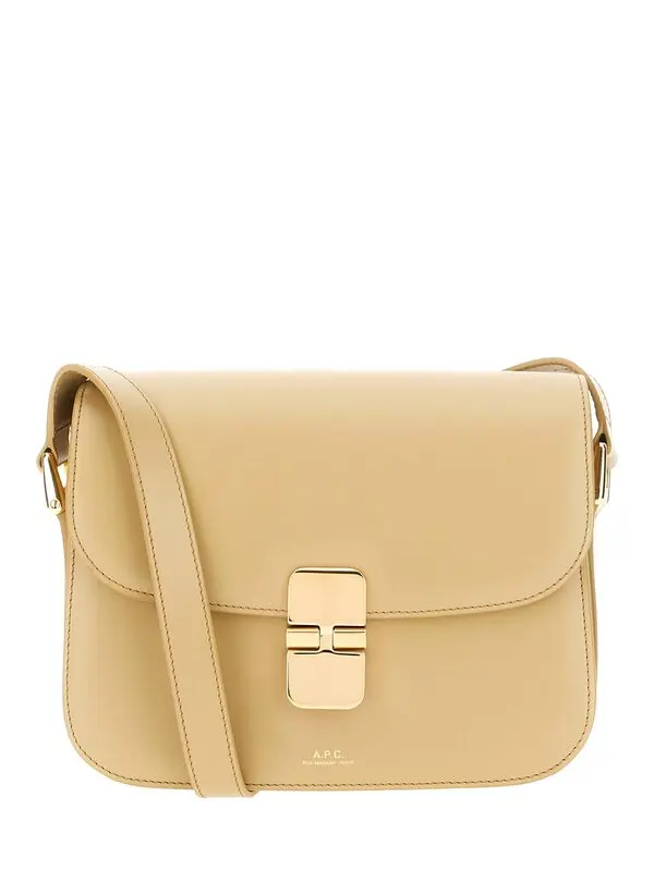 A.p.c. Leather Crossbody Bag With Gold Tone Clasp - Multicolor
