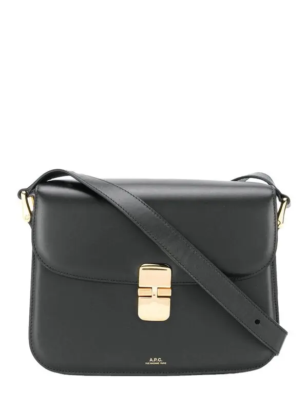 A.p.c. Calf Leather Crossbody Bag - Black