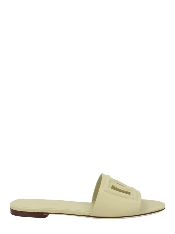 Dolce & Gabbana Logo Slide Sandals - Green