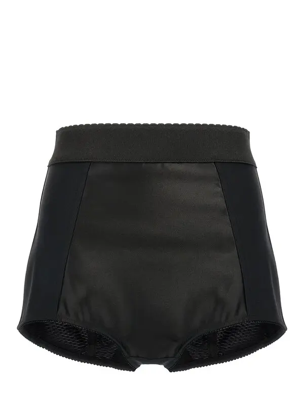 Dolce & Gabbana High-waisted Satin Culottes - Black
