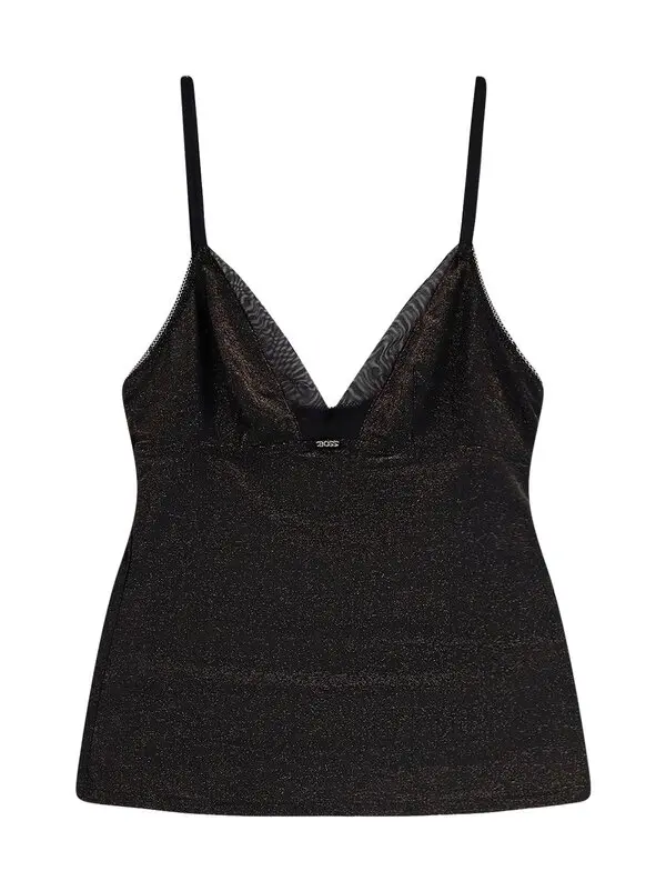 BOSS Lurex Tank Top And Slip Set - Black