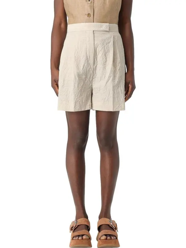 Max Mara Textured Pleated Shorts - Cream