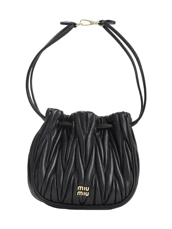 Miu Miu Lamb Leather Matelasse Pouch - Black