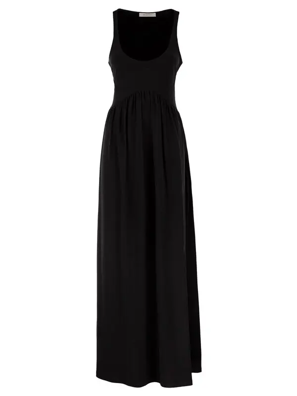 Sportmax Spxpanino Long Stretch Jersey Dress With Back Cut-out - Black