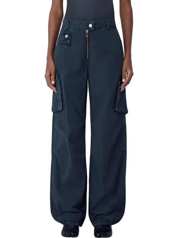 GANNI Cotton Cargo Pants - Gray