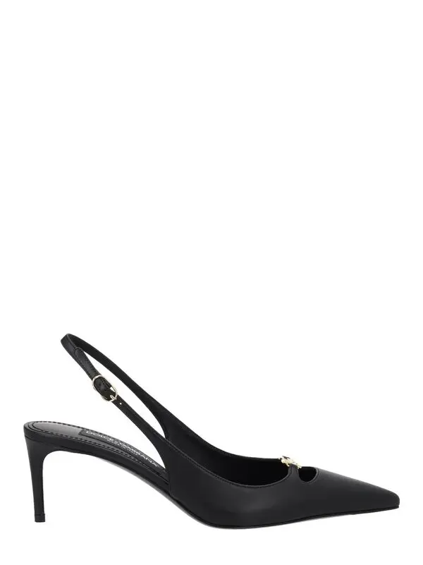 Dolce & Gabbana Leather Slingback Heels - Black