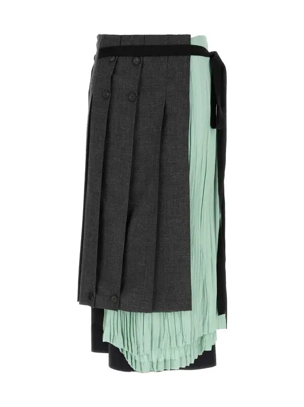 Prada Virgin Wool Skirt - Multicolor